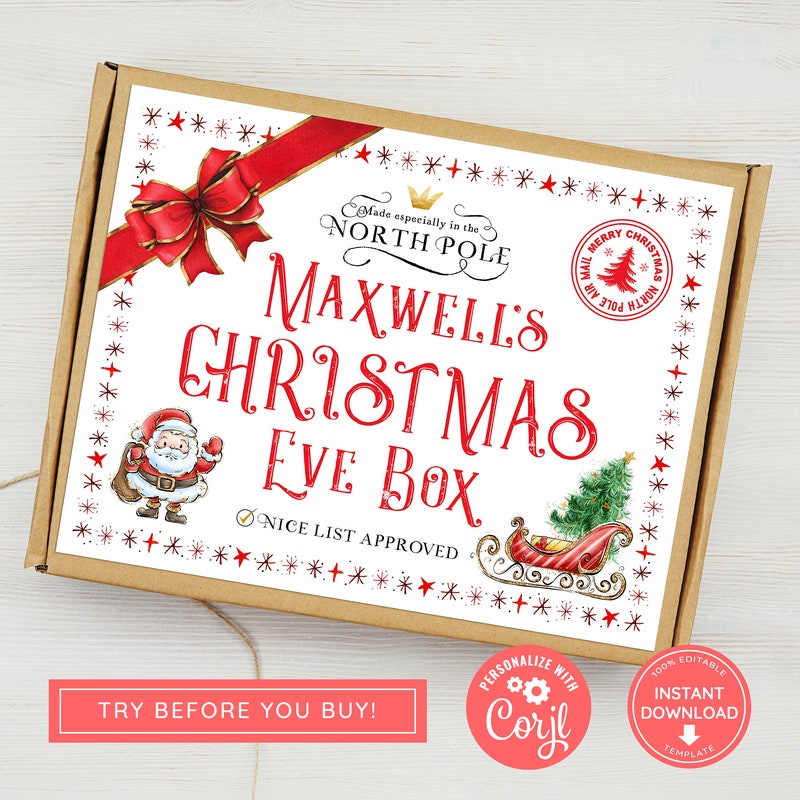 Christmas Eve Box Svg - Etsy