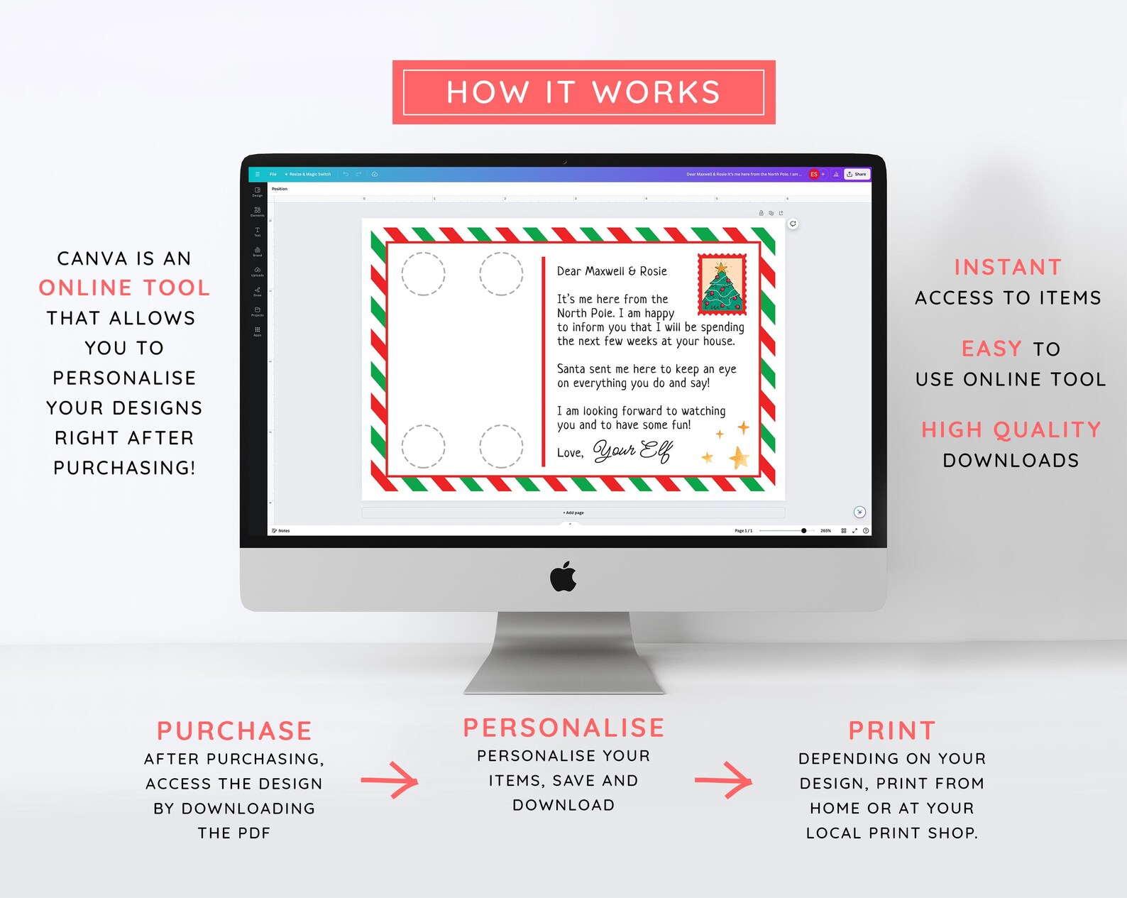 Editable Elf Hello Postcard, Elf Hello, Hello From Your Elf, Christmas ...