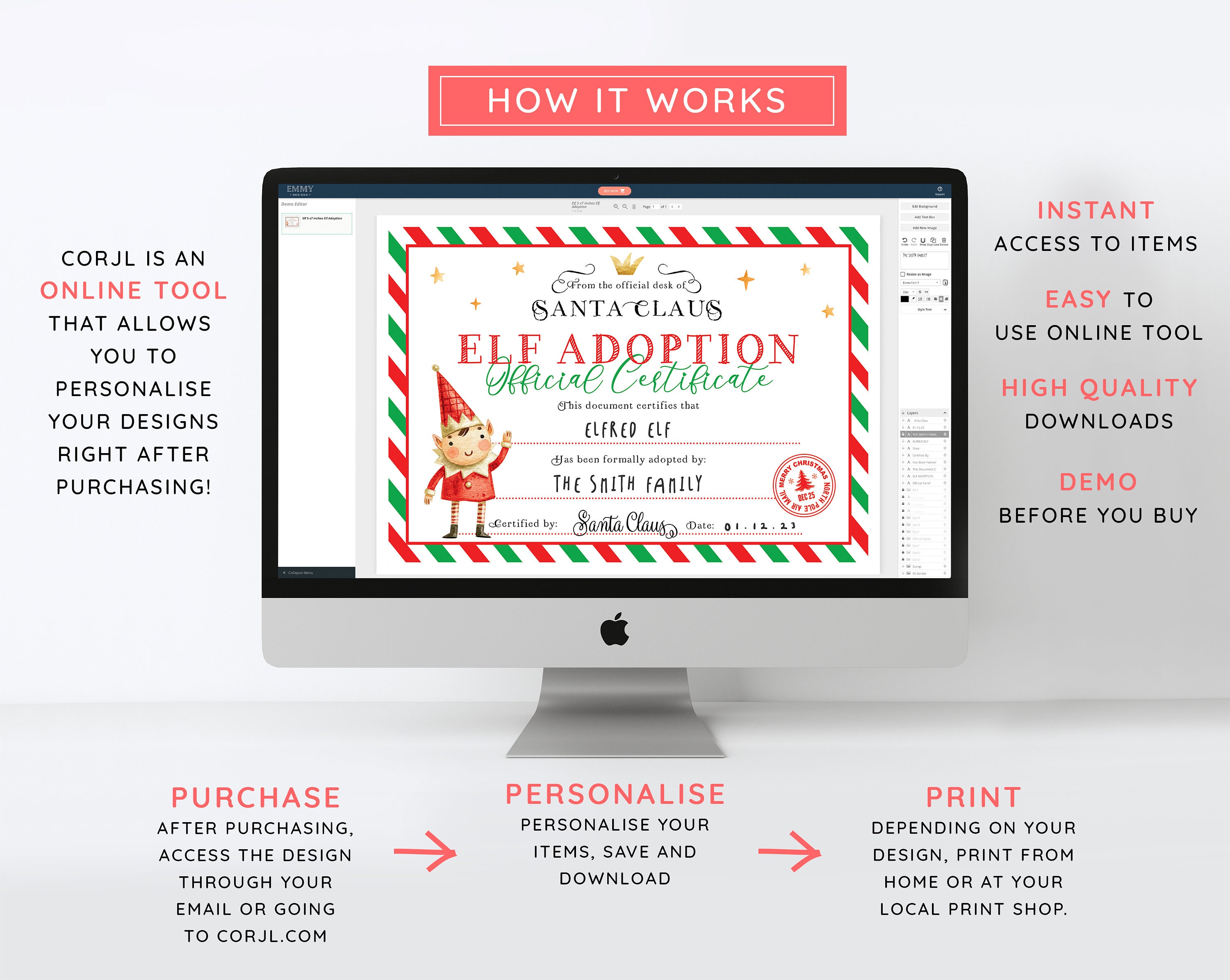 Elf Adoption Certificate, Christmas Elf, Adopt an Elf, Official ...