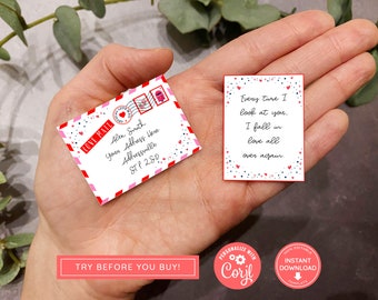 Mini Love Letter Template Printable Miniature Love Letters With ...