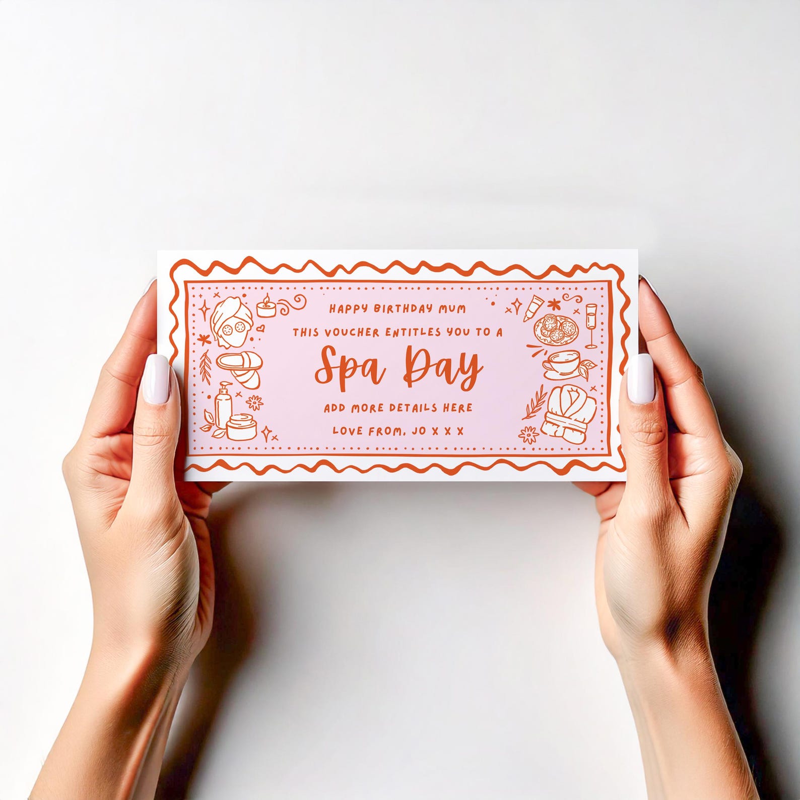 Canva Editable Spa Day Voucher, Print at Home Ticket, Digital Gift ...