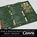 Restaurant Menu Design, Greenery Menu, Foliage, Floral Restaurant Menu ...