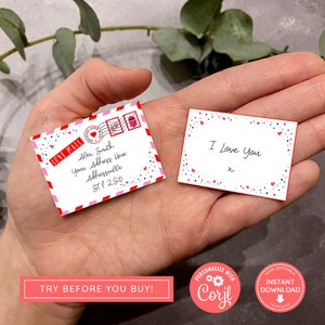 Printable Mini Love Note With Envelope, Love Letter, Valentines Day ...