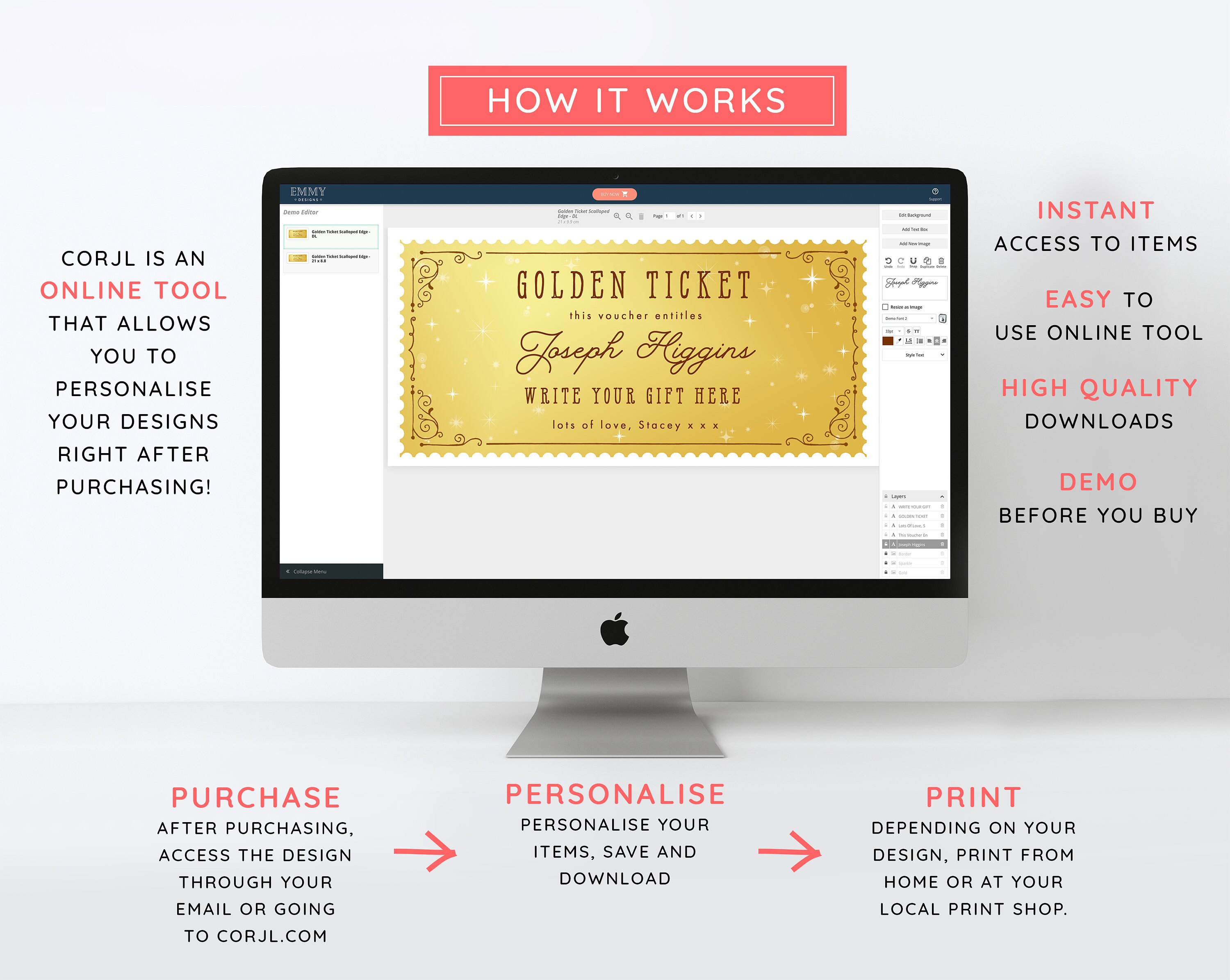 Editable Event Golden Ticket Print at Home Birthday Voucher - Etsy