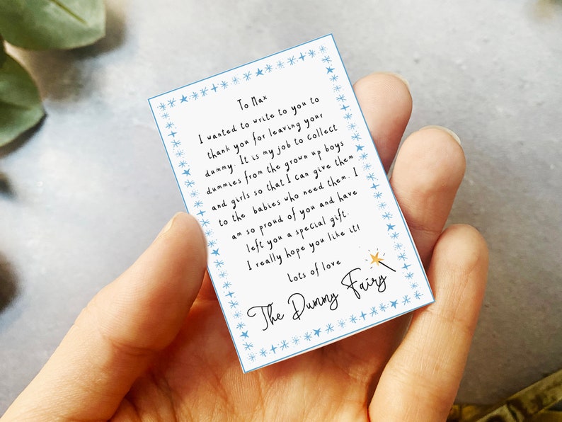Printable Mini Dummy Fairy Set Blue With Envelope, Certificate and ...