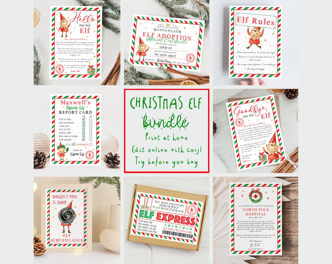 Christmas Elf Printable Bundle, Elf Hello, Elf Adoption, Elf Cam ...