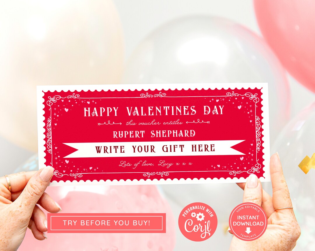 Editable Valentines Day Voucher, Valentines Coupon, Printable Love ...