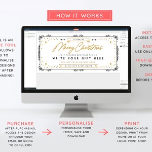 Editable Christmas Gift Voucher, Event Ticket, Print at Home Christmas ...
