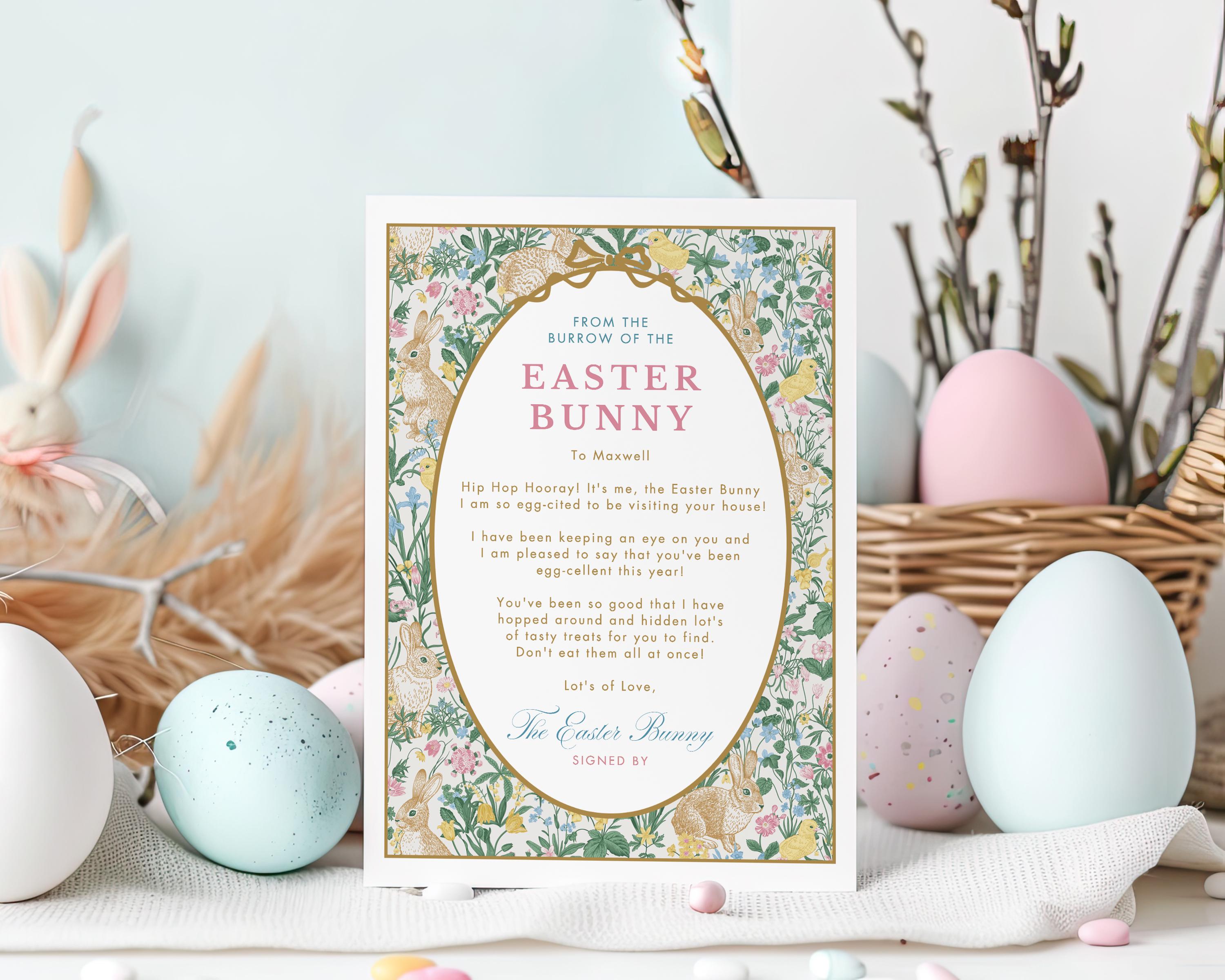 Canva Editable Easter Bunny Letter, Personalised Letter From the Easter ...