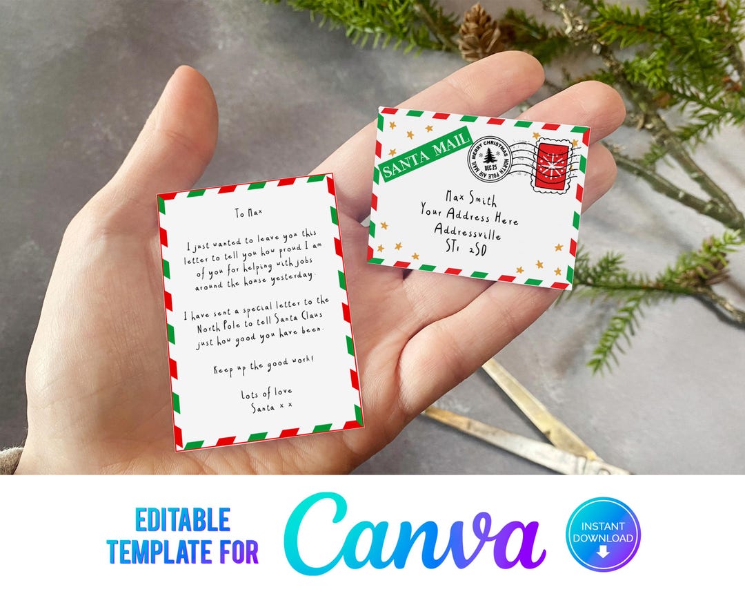 Printable Mini Santa Letter With Envelope, Hello From Santa, Santa ...