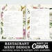 Restaurant Menu Design, Greenery Menu, Foliage, Floral Restaurant Menu ...