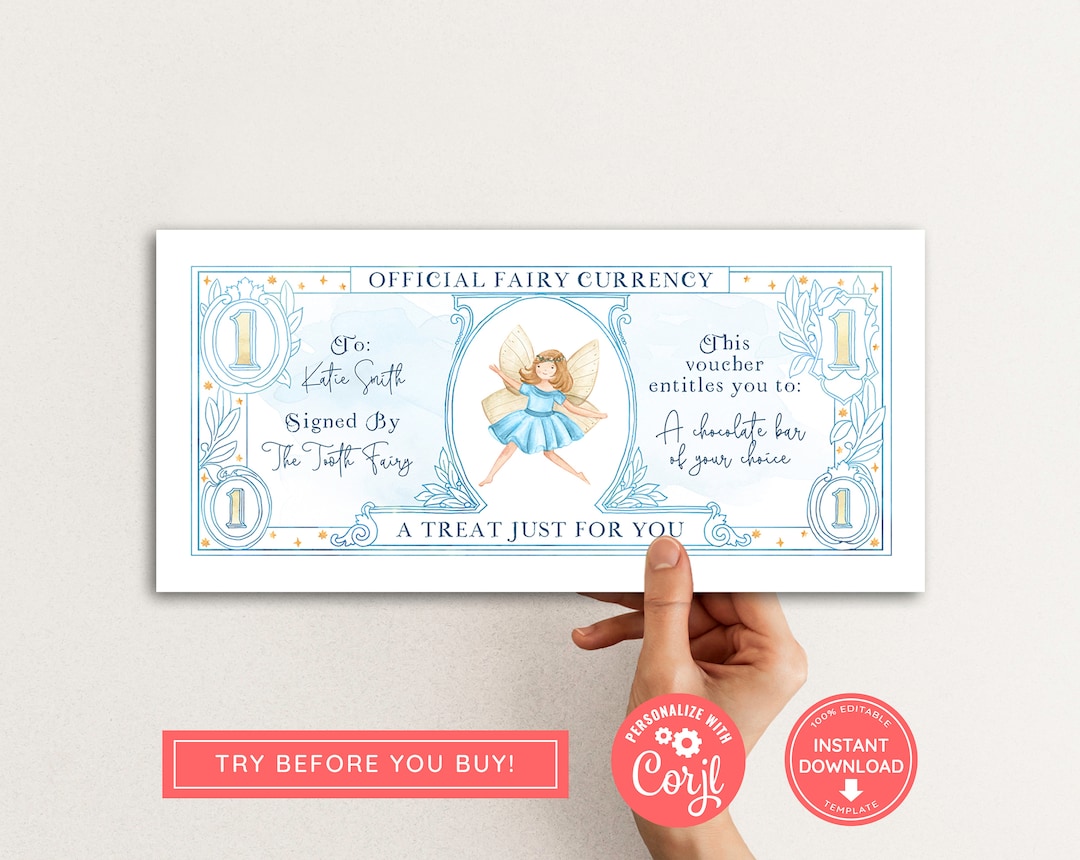 Tooth Fairy Printable Voucher, Tooth Fairy Currency, Money From the ...
