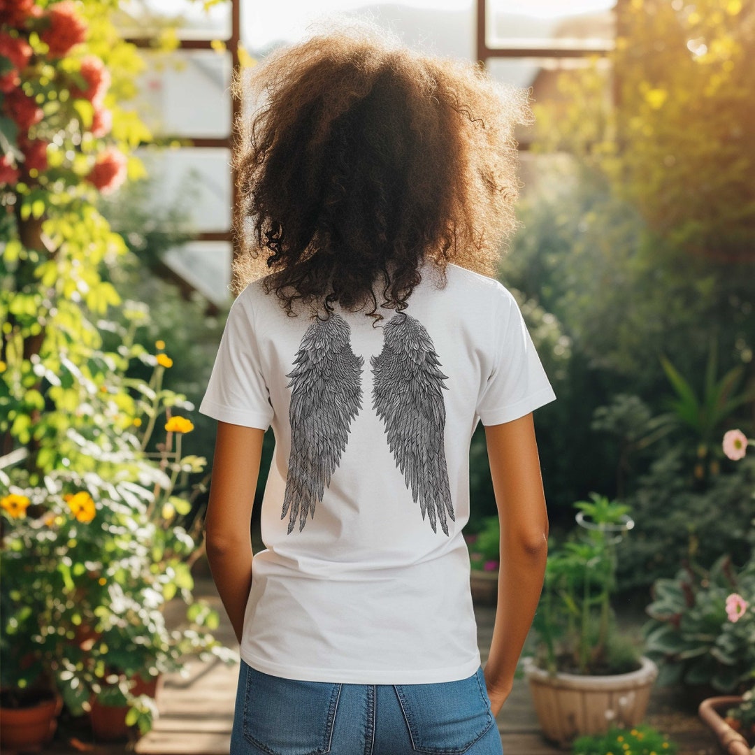 Angel Wings Shirt, Dark Academia Emo T-shirt, Grunge Fairy Core ...