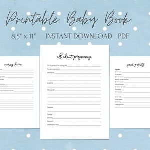 Baby Memory Book, Instant Download, Printable Baby Book, Baby Keepsake ...