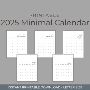 2025 Minimal Calendar Printable - Etsy