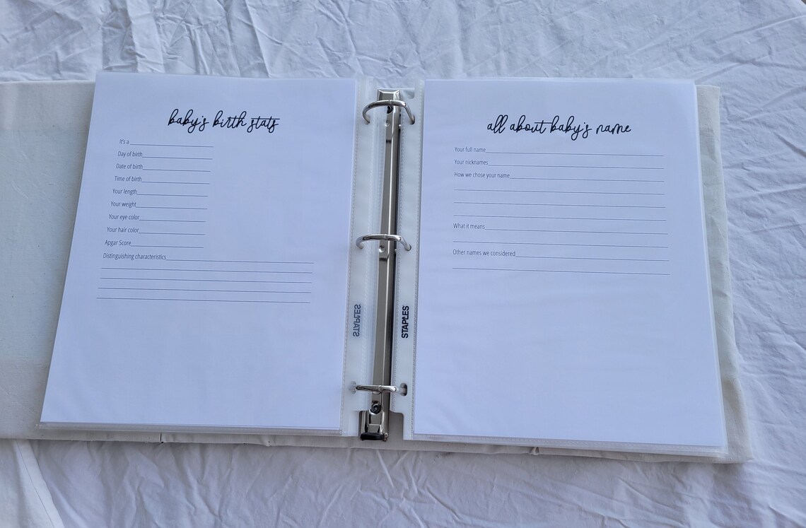 Baby Memory Book, Instant Download, Printable Baby Book, Baby Keepsake ...