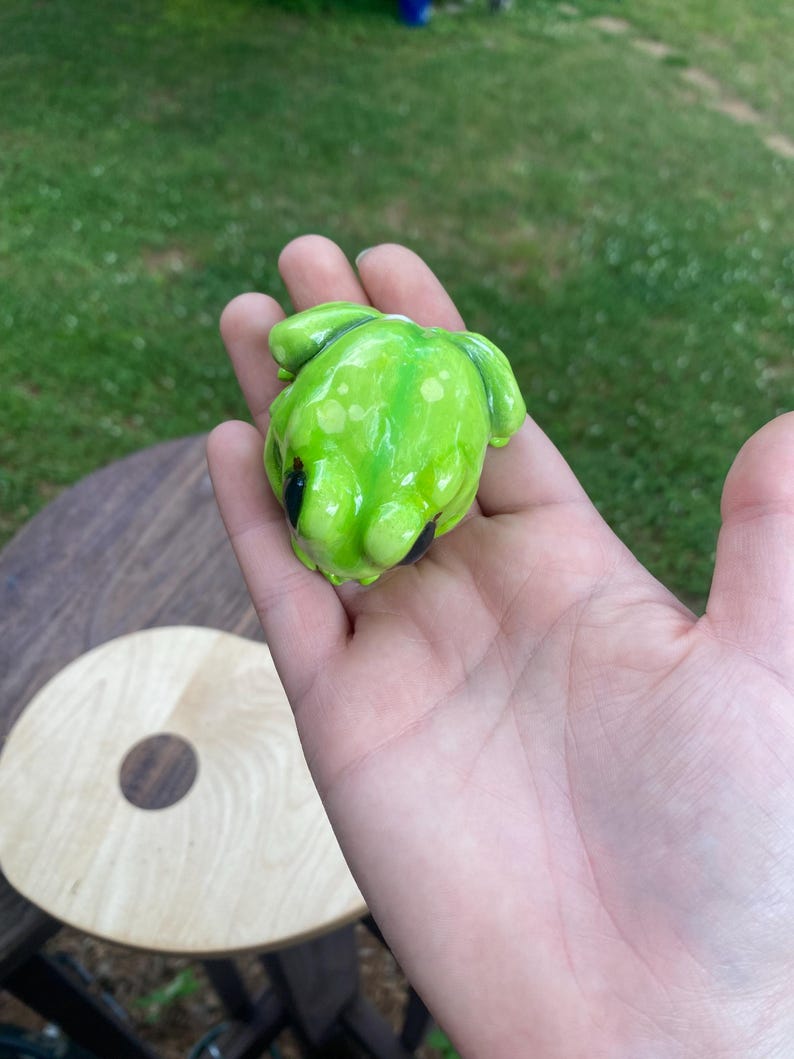 Green Tree Frog Figure Handmade Clay Sculpture - Etsy