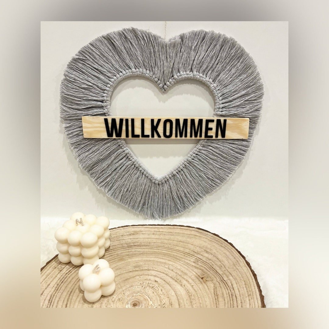 Macrame Heart Welcome / Door Sign / Gift Idea - Etsy