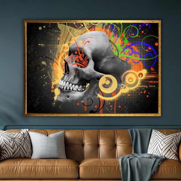 Unique Skull Canvas Art - Etsy