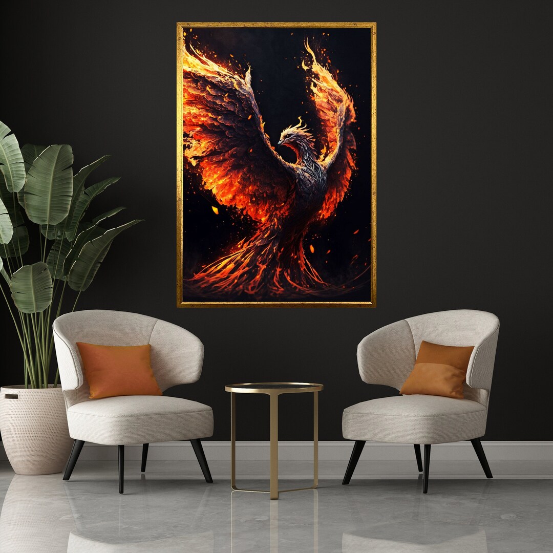 Fire and Animal Wall Art Burning Wildlife Decor Flame-themed - Etsy