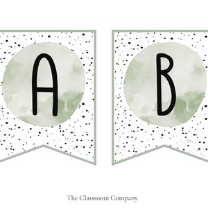 Sage Green Classroom Bunting | Displays | Bulletin Boards | Letters and ...