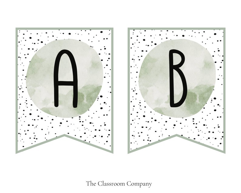 Sage Green Classroom Bunting | Displays | Bulletin Boards | Letters and ...