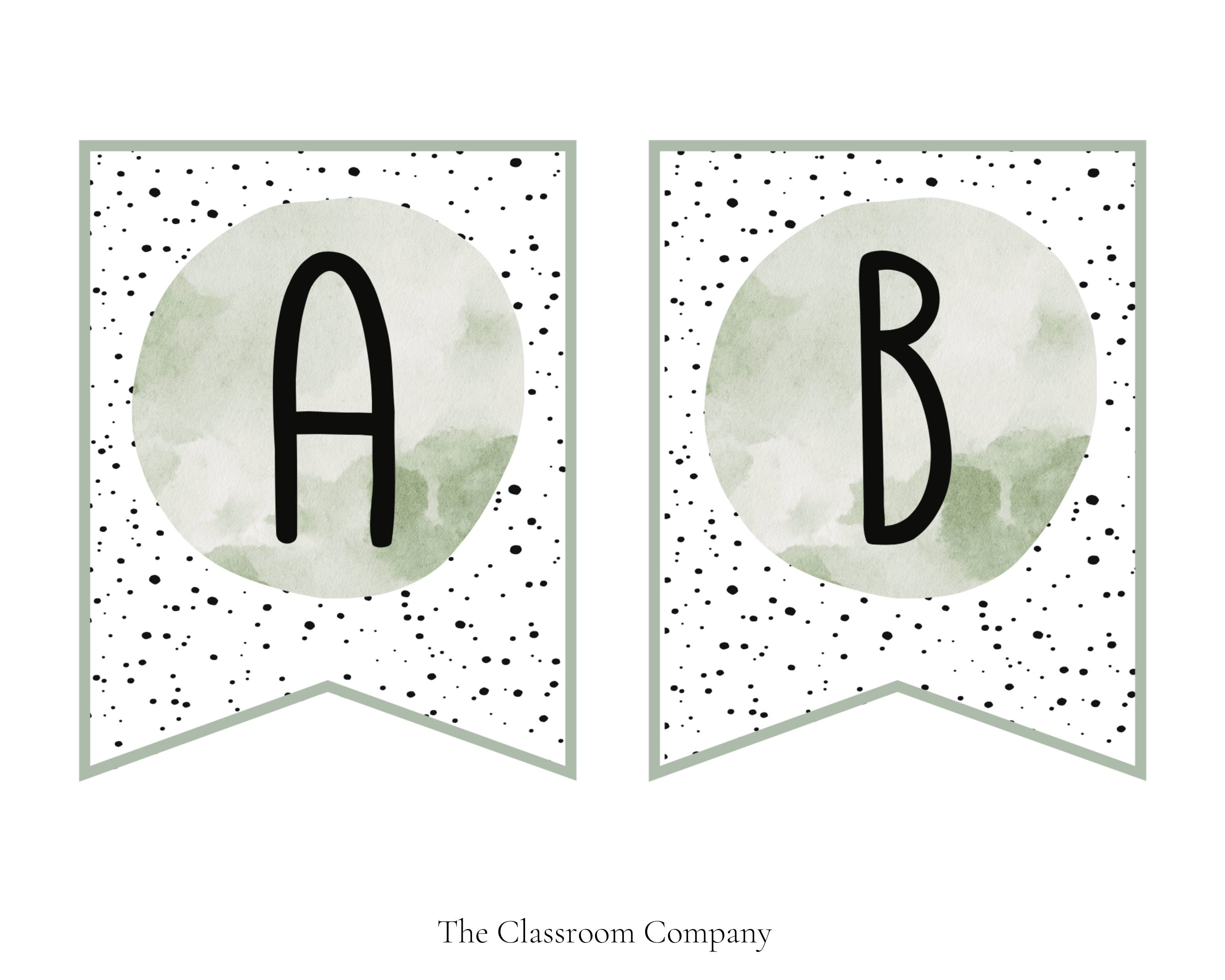 Sage Green Classroom Bunting | Displays | Bulletin Boards | Letters and ...
