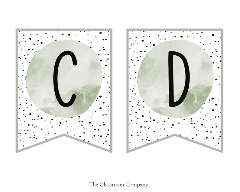 Sage Green Classroom Bunting | Displays | Bulletin Boards | Letters and ...