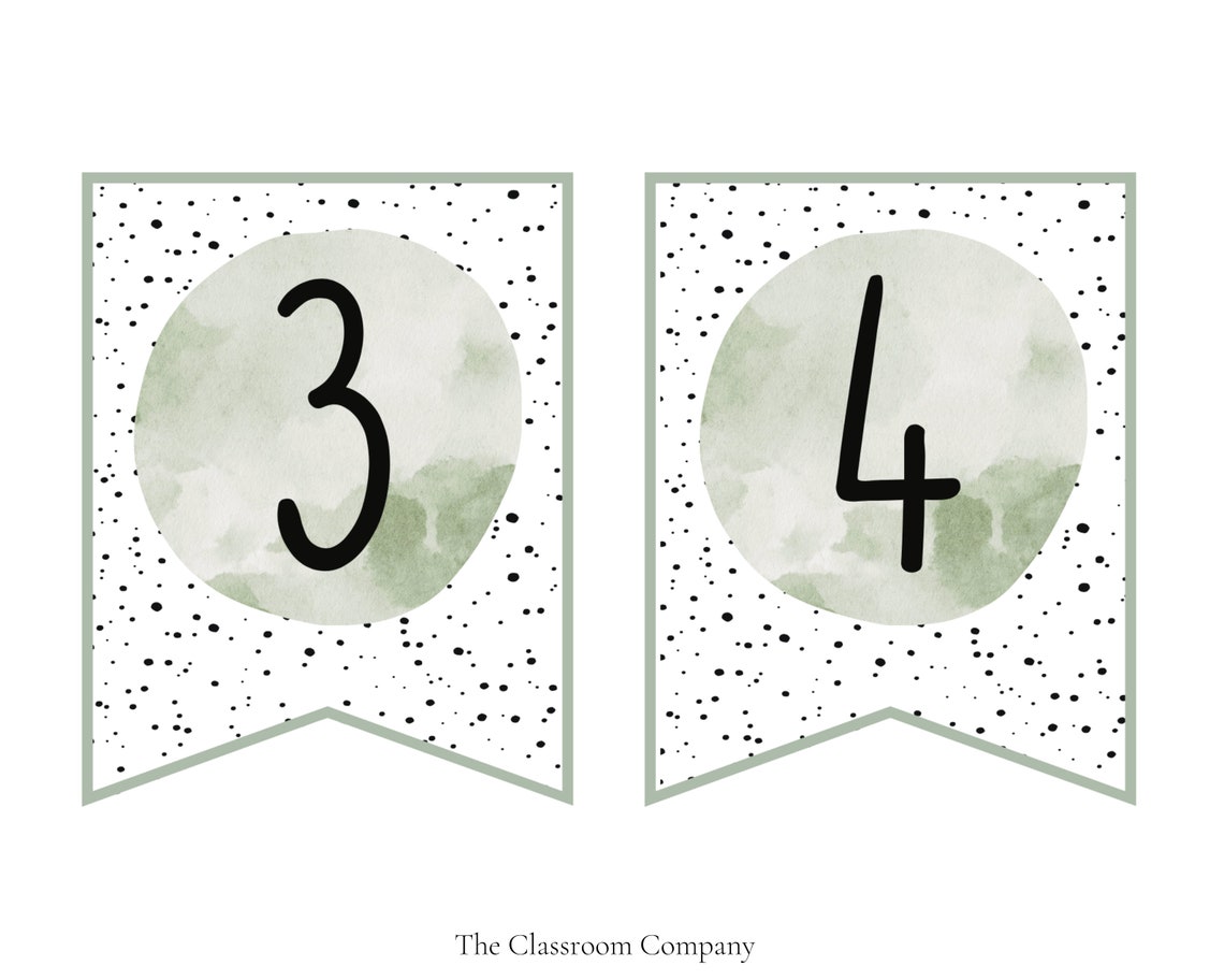 Sage Green Classroom Bunting | Displays | Bulletin Boards | Letters and ...