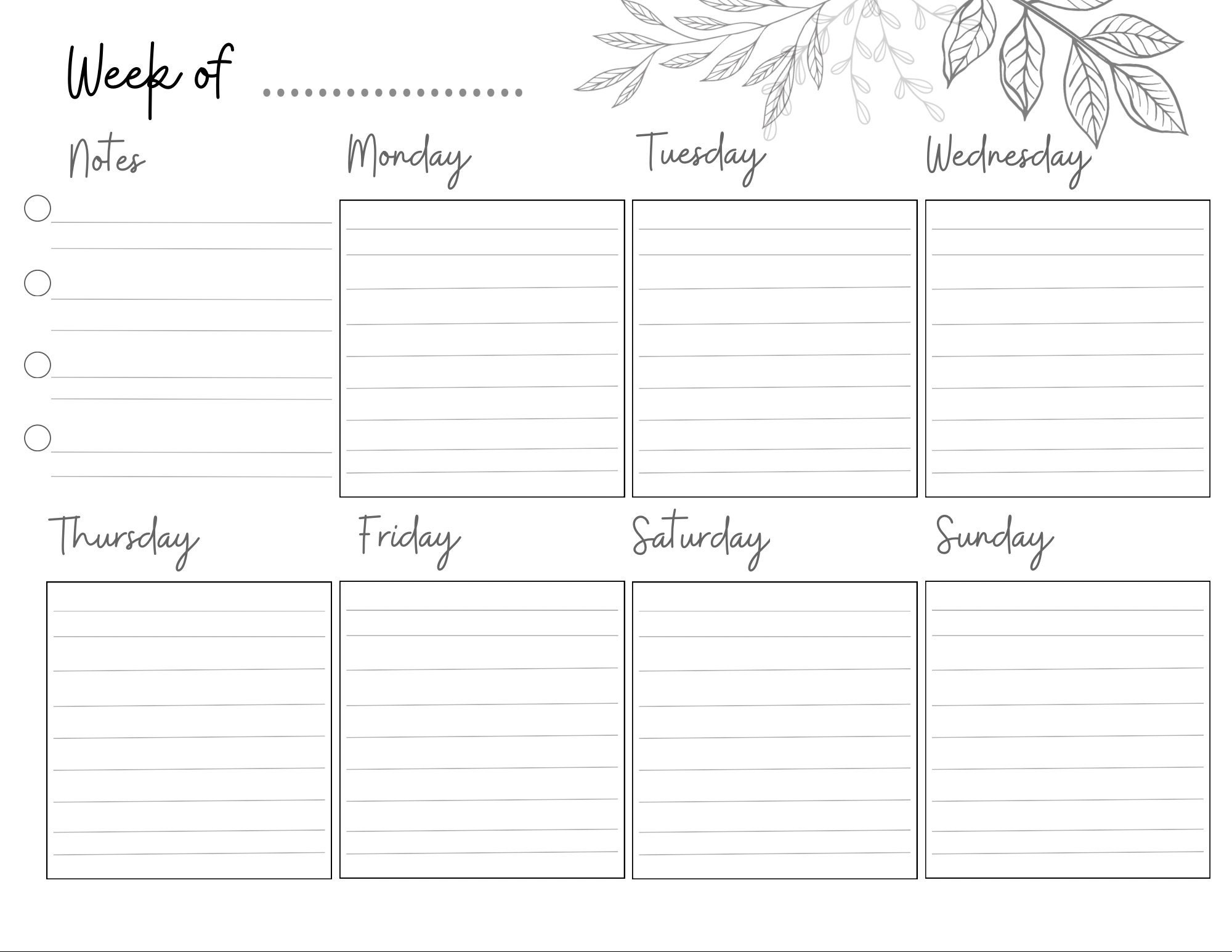 Weekly Planner Printable to Do List - Etsy