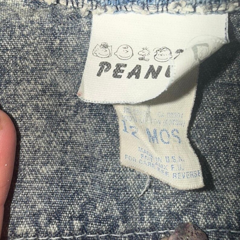 Vintage Peanuts Denim Jacket 12M: Snoopy & Charlie Brown Comic Print - Etsy