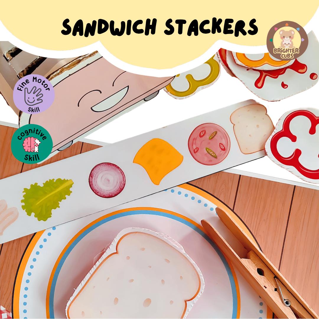 Sandwich Stacker Printable: Preschool Math & Fine Motor Game (PDF) - Etsy