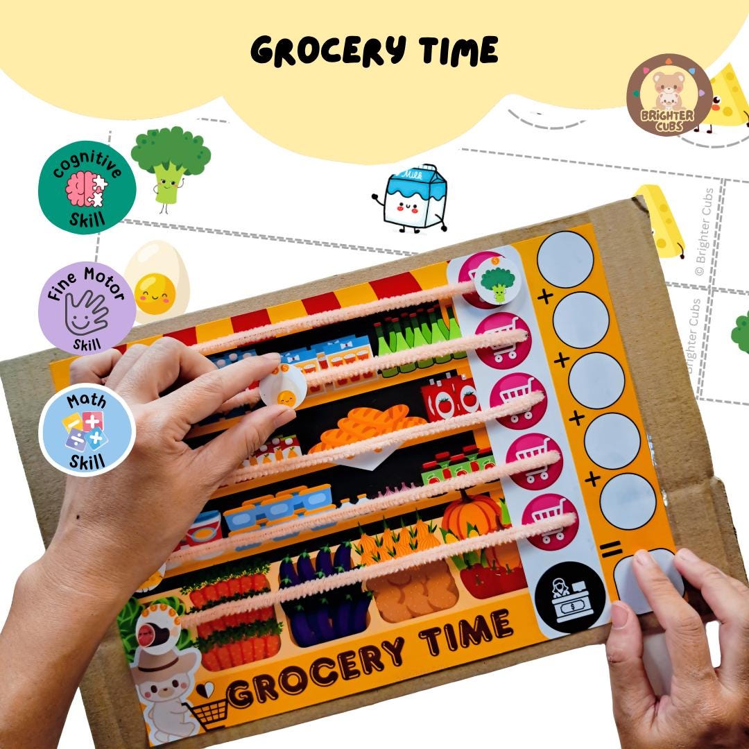 Grocery Time Activity Printable Preschool Math Activities Fine Motor ...