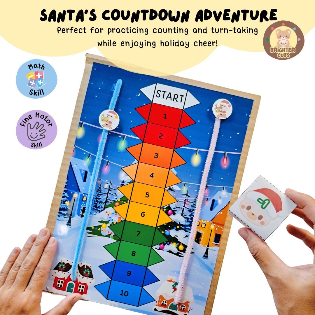 Santa Countdown Adventure Activity Printable Preschool Fun Activities ...