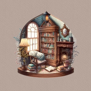 Book Corner Cosy Corner Clipart Bundle, Book Corner Png, Book Clipart ...
