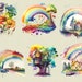 Rainbow Color Scenes Clipart Bundle, Rainbow Clouds Png, Rainbow ...