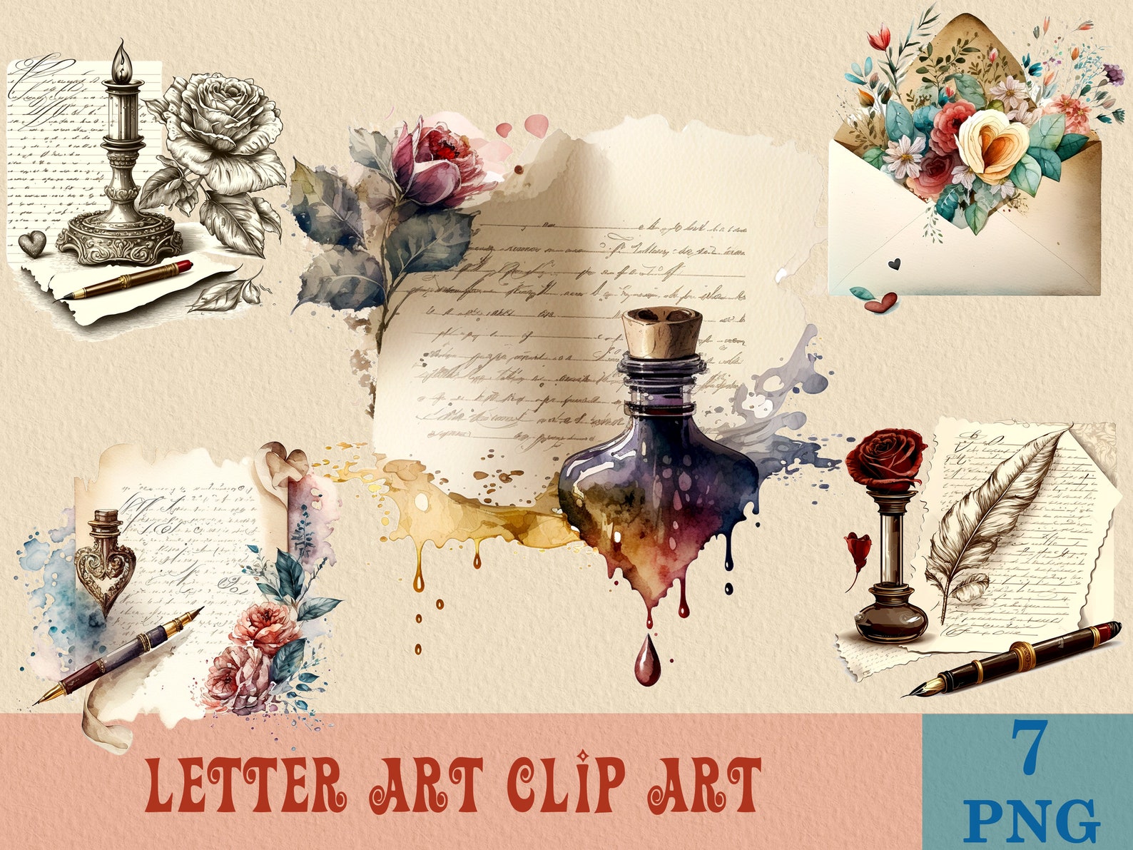 Love Letter Clip Art Bundle, Letter Clipart, Letter Png, Love Letter ...