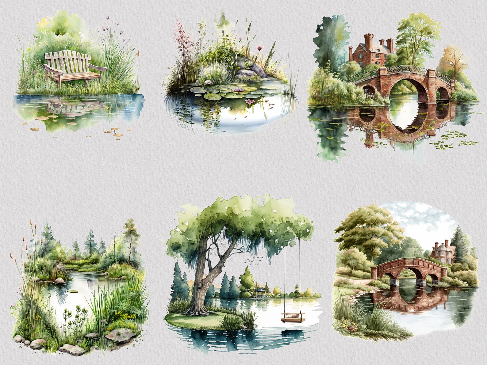 Lake and Pond Clipart Bundle, Lake Png, Lake Clipart, Sublimation PNG ...