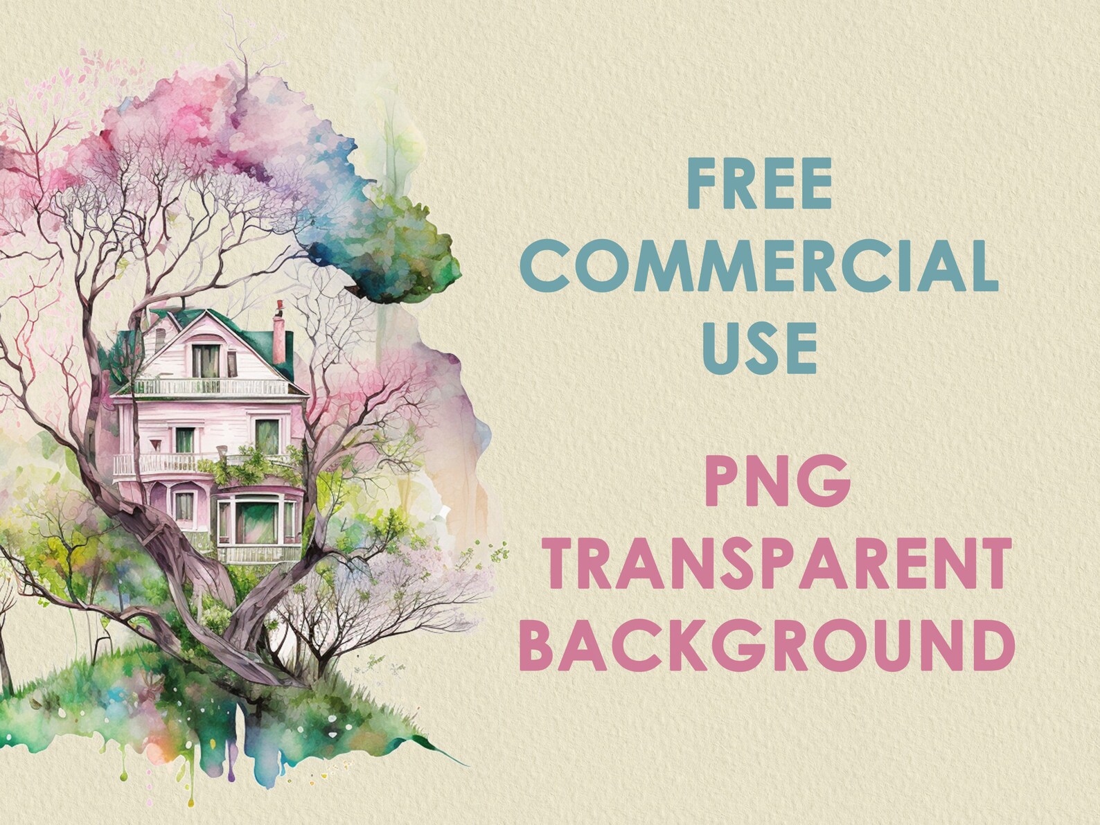 Houses in Spring Clipart Bundle, Spring House Png, Home Clipart ...