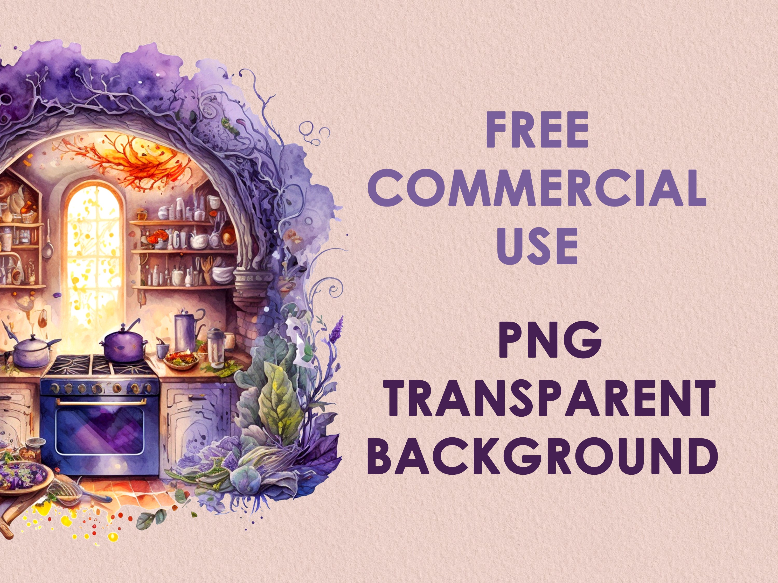 Elf Kitchen Fairy Kitchen Watercolor Clip Art PNG, Sublimation PNG ...