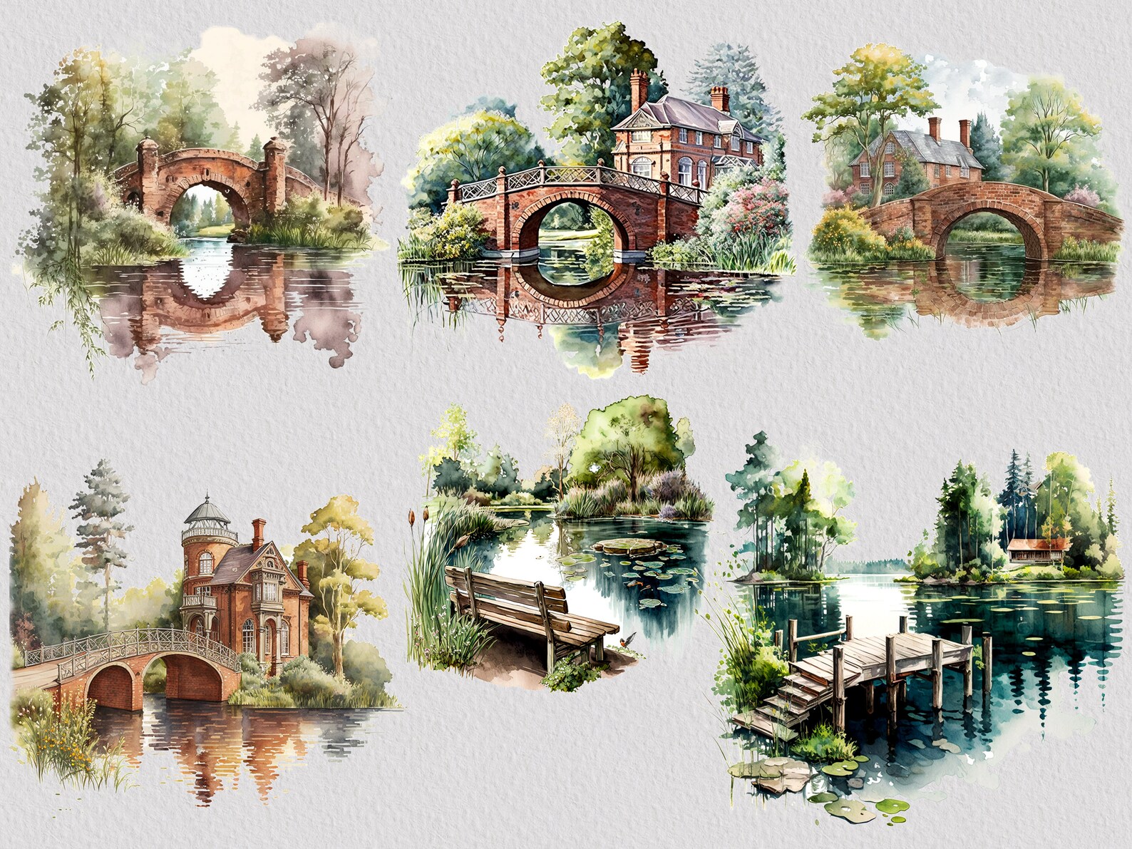 Lake and Pond Clipart Bundle, Lake Png, Lake Clipart, Sublimation PNG ...