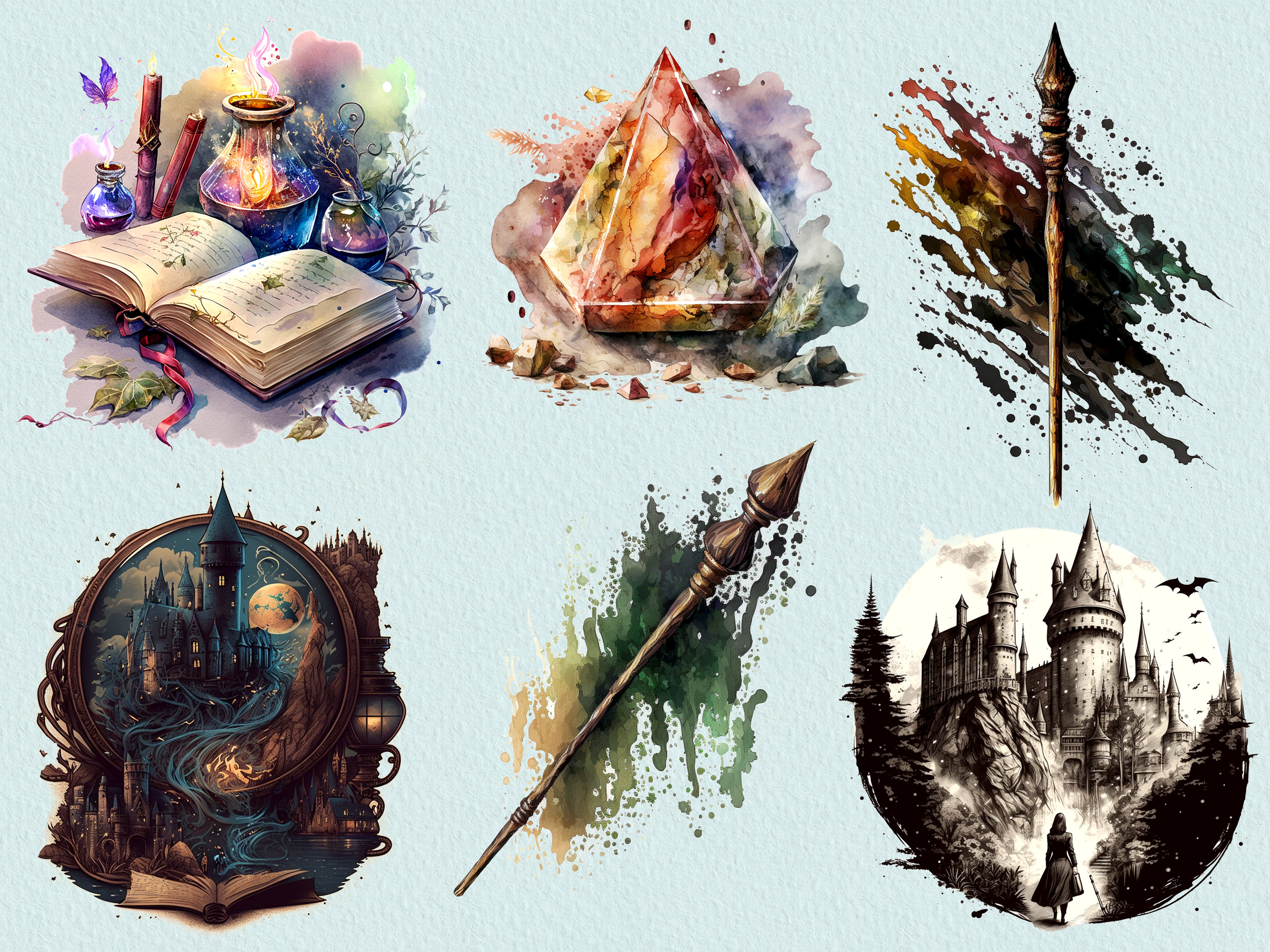 Magic School Clipart Bundle Owl Clipart Magic Clipart - Etsy