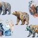 Cute Bears Clipart Bundle, Bear Illustration Clipart, Bear Clipart ...