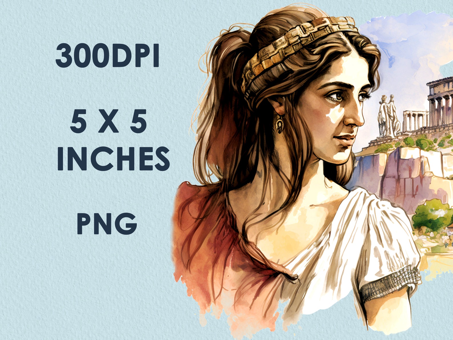 Greece Greek Ancient Greece Watercolor Clip Art PNG, Sublimation PNG ...