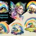 Rainbow Color Scenes Clipart Bundle, Rainbow Clouds Png, Rainbow ...