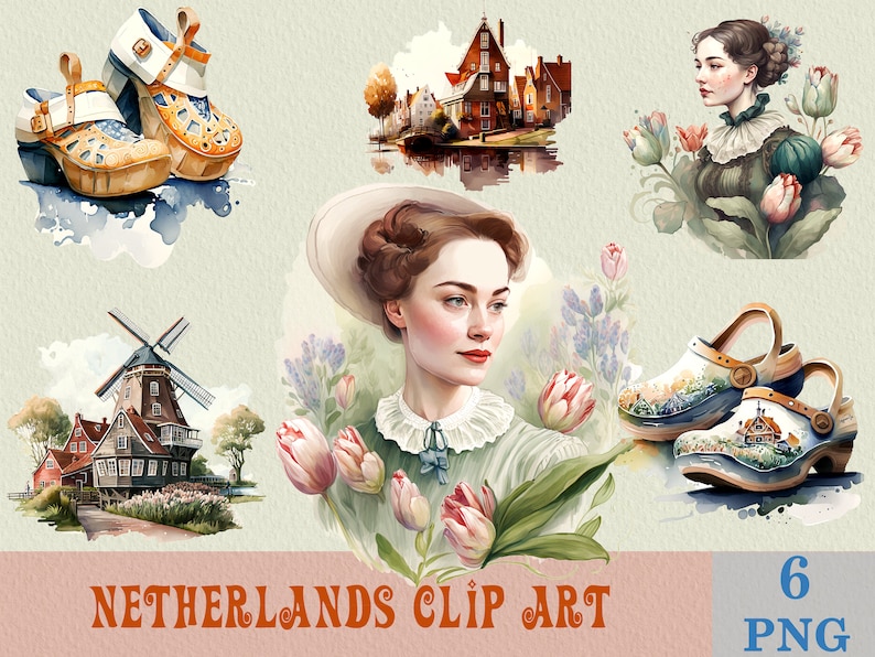 Netherlands Holland Watercolor Clip Art PNG, Sublimation PNG Printable ...