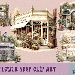 Watercolor Flower Shop Clipart Bundle, Flower Shop Png, Flower Clipart ...