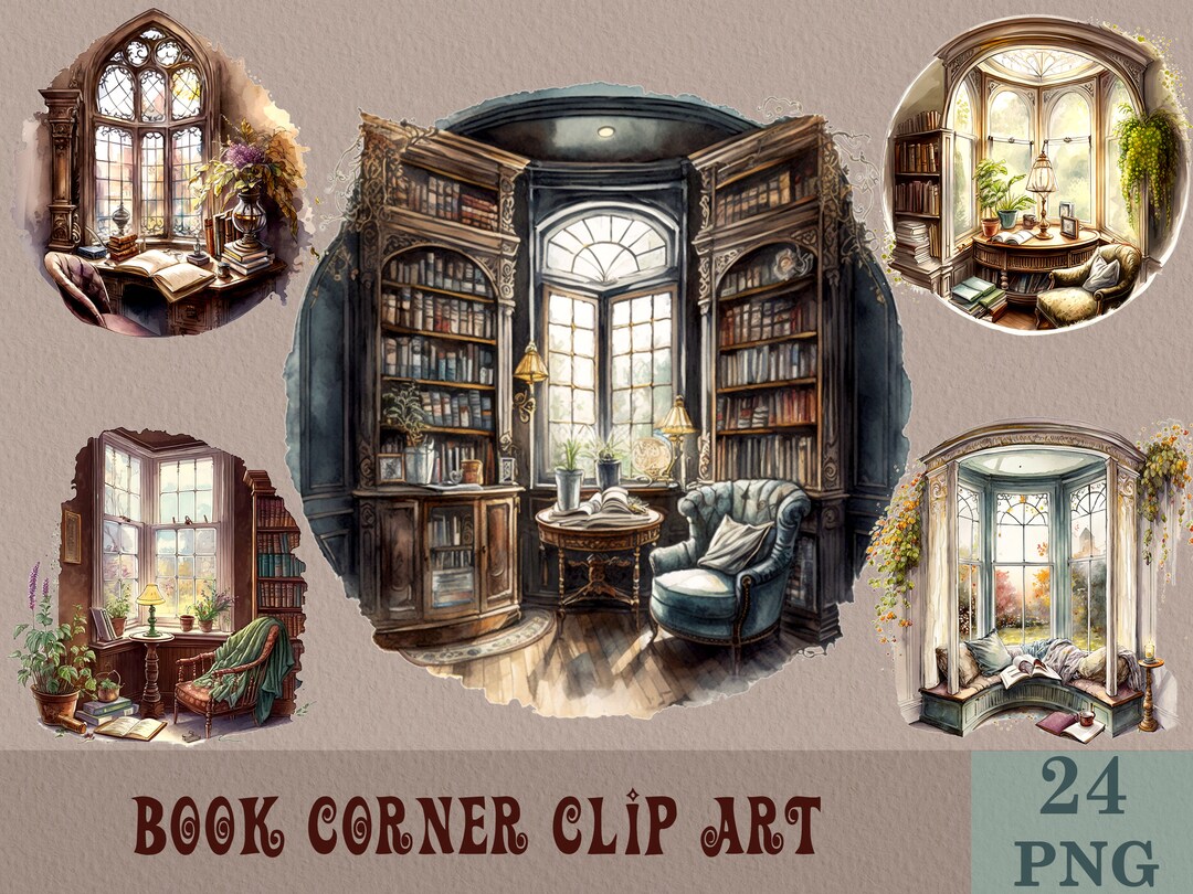 Book Corner Cosy Corner Clipart Bundle, Book Corner Png, Book Clipart ...