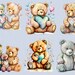 Cute Bears Clipart Bundle, Bear Illustration Clipart, Bear Clipart ...
