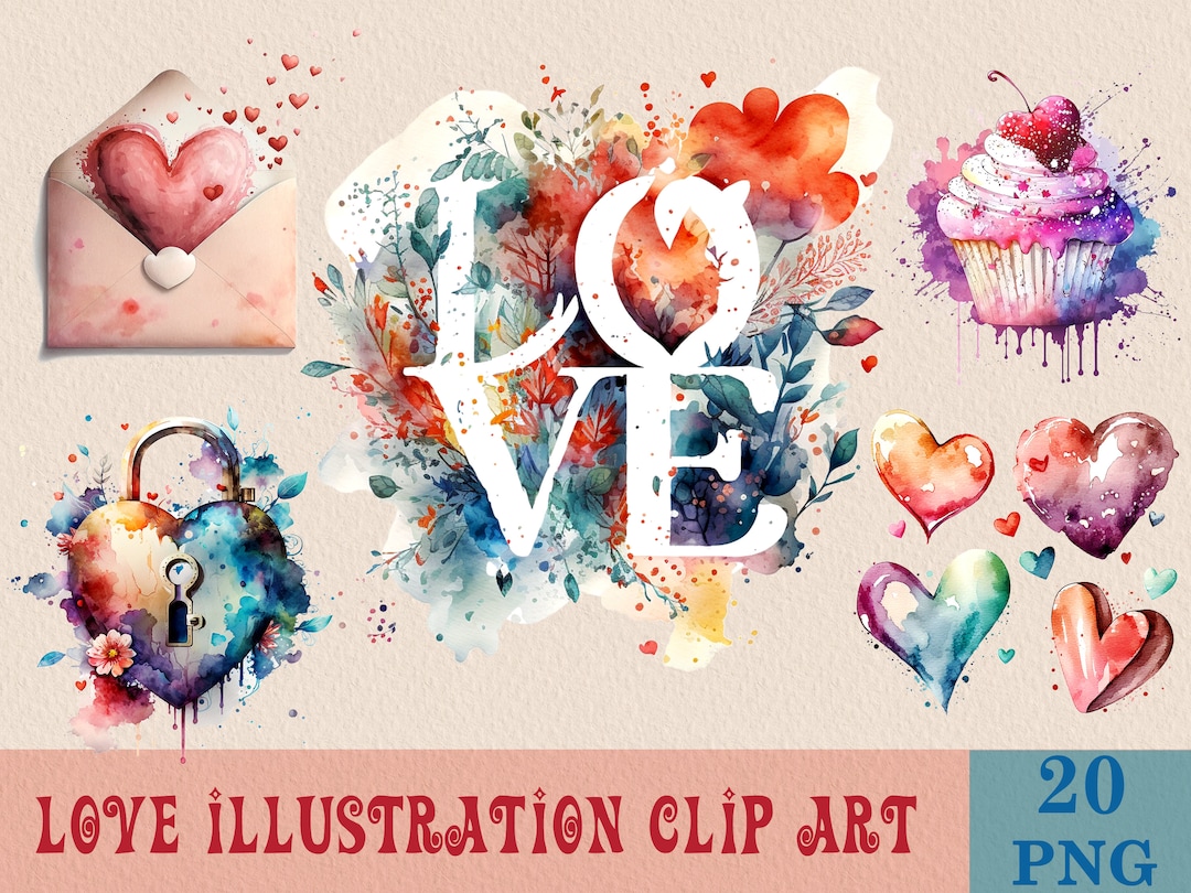 Love Clipart Bundle, Love Romance Clipart, Love Art Png, Love ...